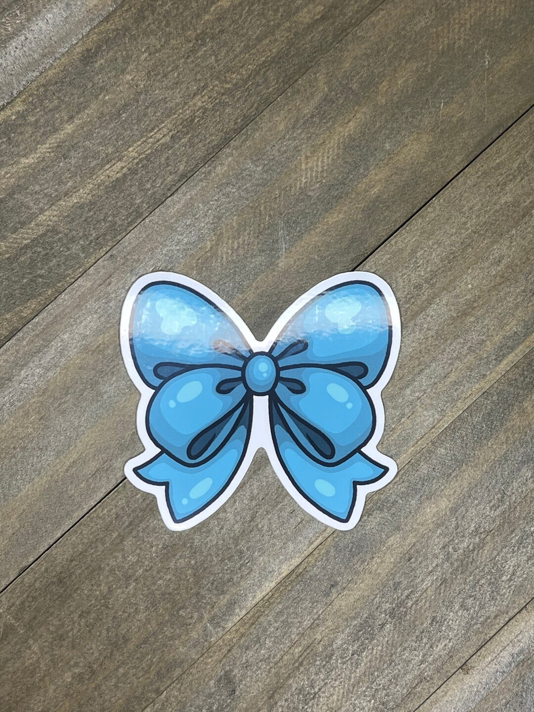 Blue Bow Sticker 3 Inch, Cute Bow Sticker, Ribbon Sticker, Fashion ...