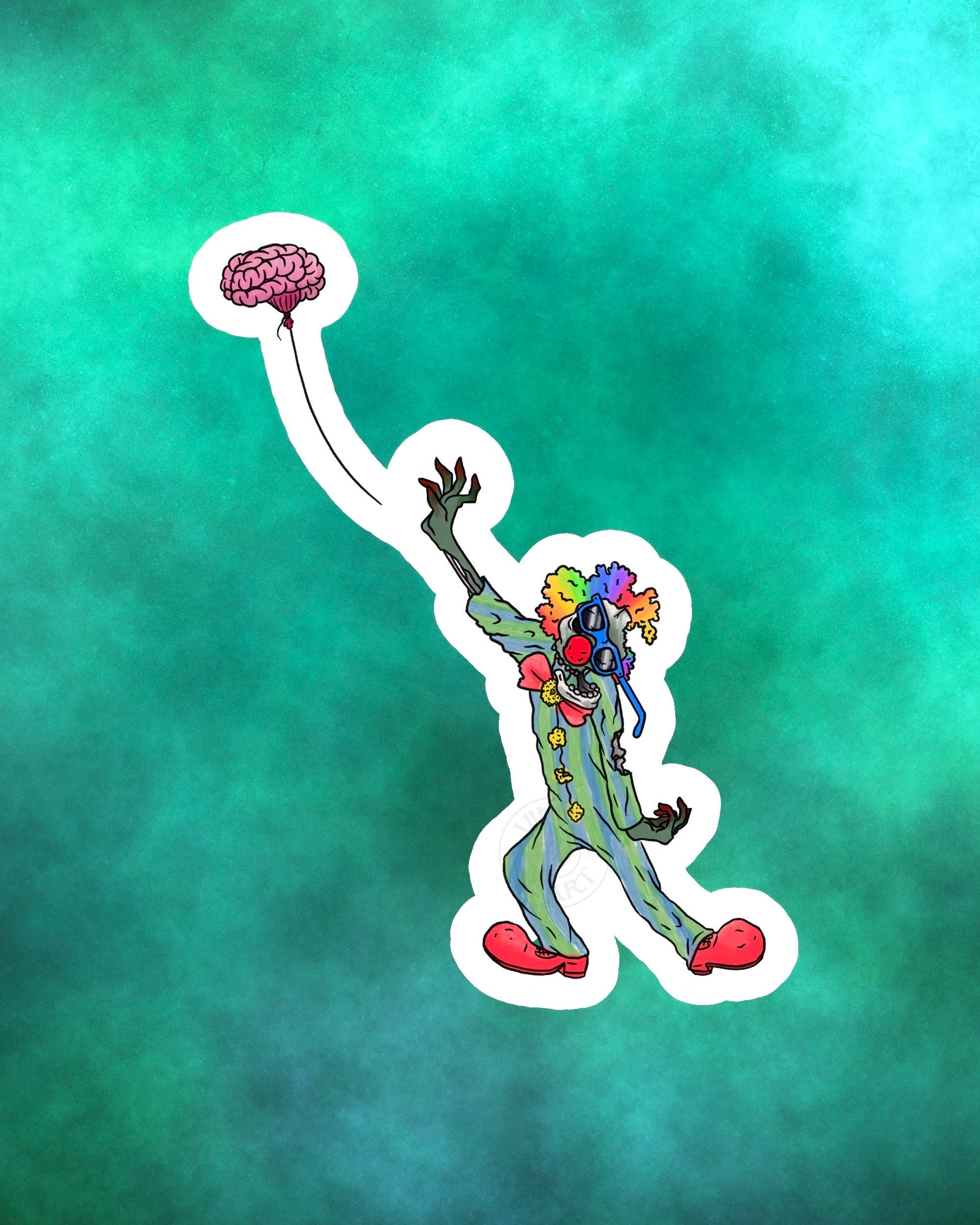 Zombie Clown Digital Art Download, PNG, PDF, Funny, Spooky, Scary ...