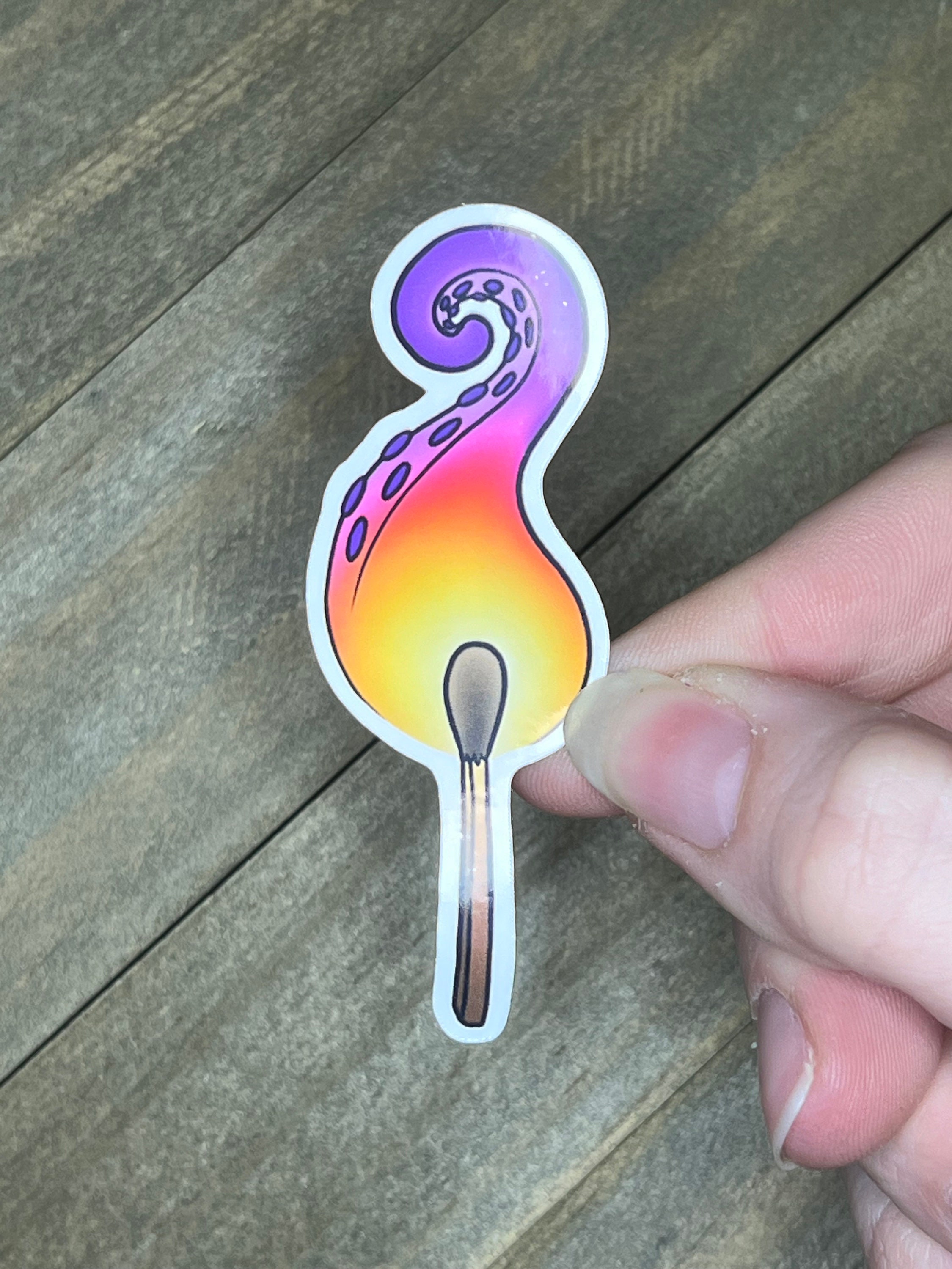 Tentacle Light Sticker, 3 Inch, Alien, Creature, Match, Flame, Fire ...