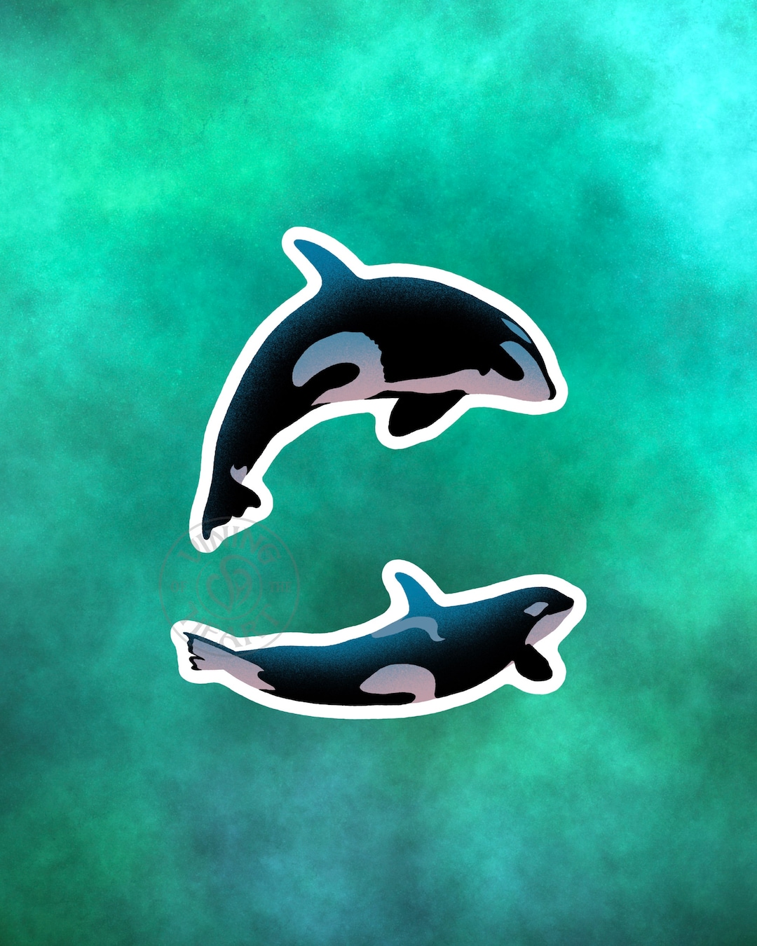Killer Whales Digital Art Bundle – Ocean Sea Life Clipart, Orca ...
