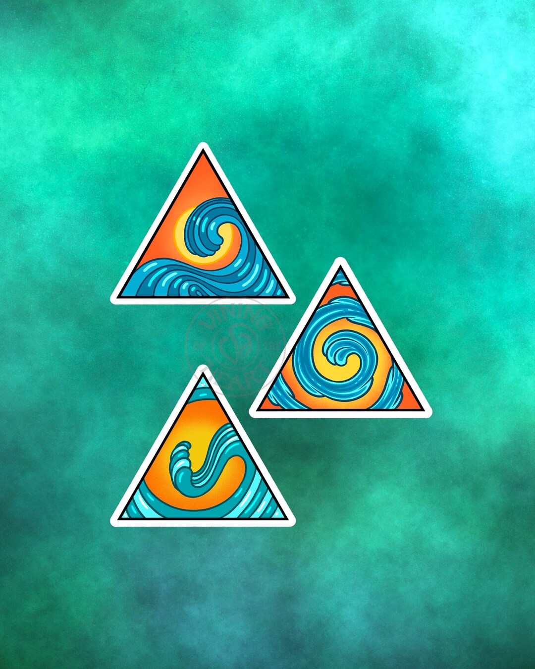 Triangle Waves Bundle Digital Art Download, PNG, PDF, Abstract, Fun ...