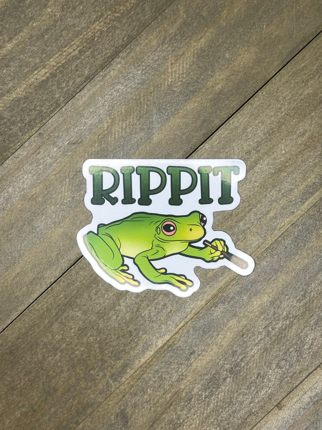 Rippit Frog Sticker, Cute Weed Frog Vinyl Sticker 3 Inch, Funny 420 ...