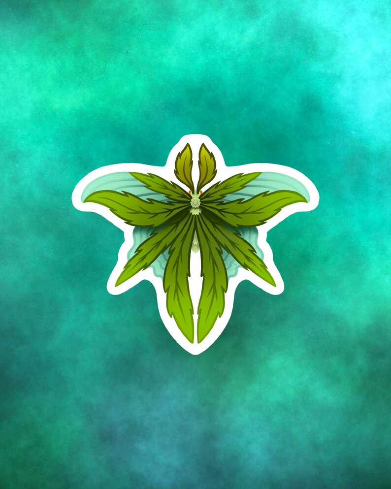 Luna Weed Moth Digital Art Download, PNG, PDF, Funny, 420, Cannabis ...