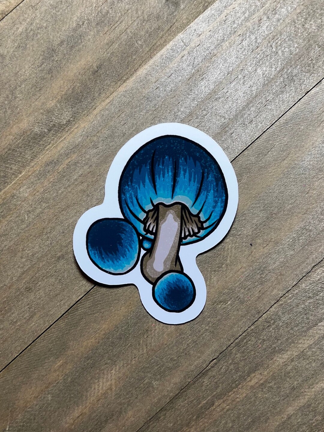 Blue Mushroom Sticker 3 Inch (mycena Interrupta Mushroom), Cute ...