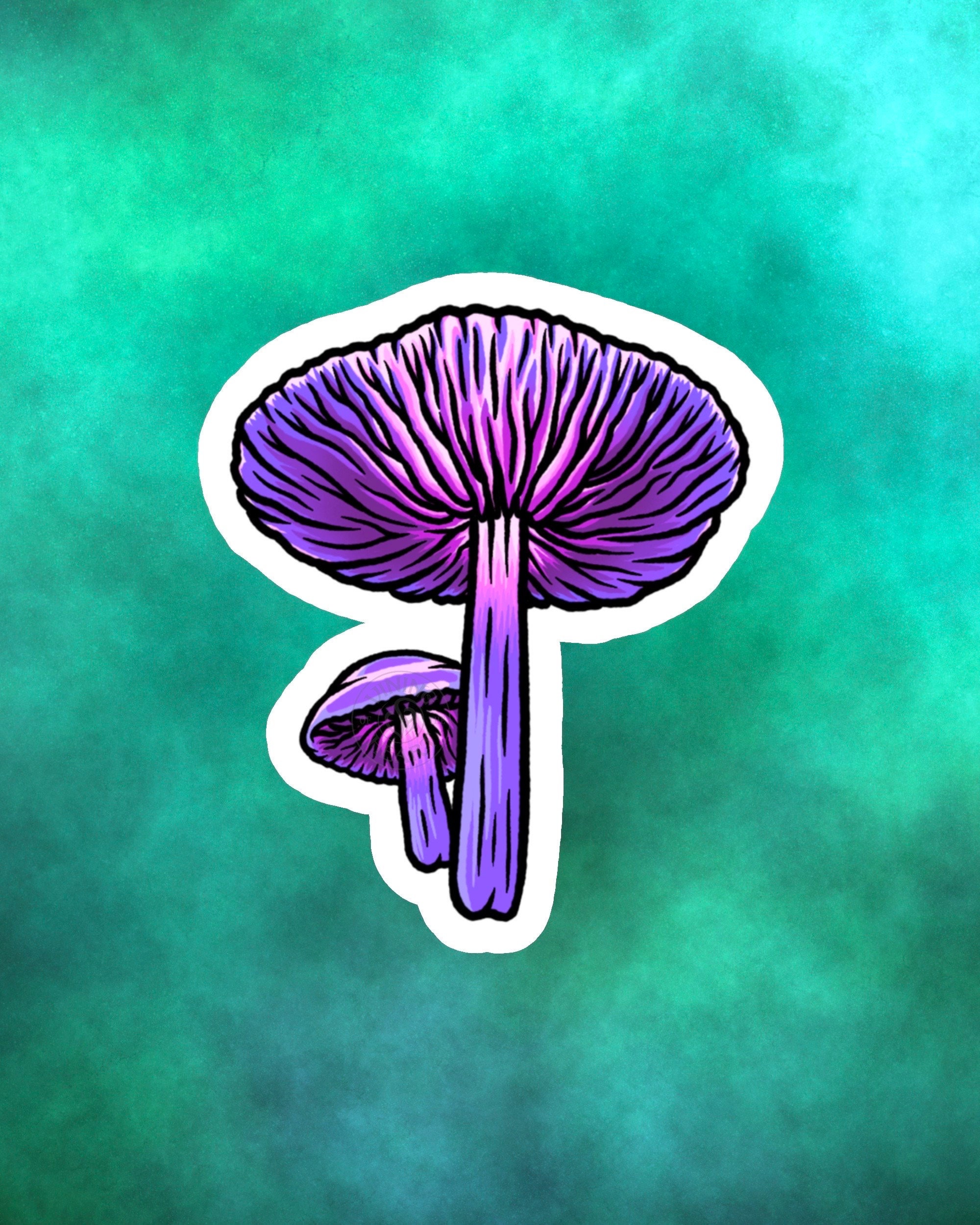 Purple Mushroom (mycena Haematopus Mushroom) Digital Art Download, PNG ...