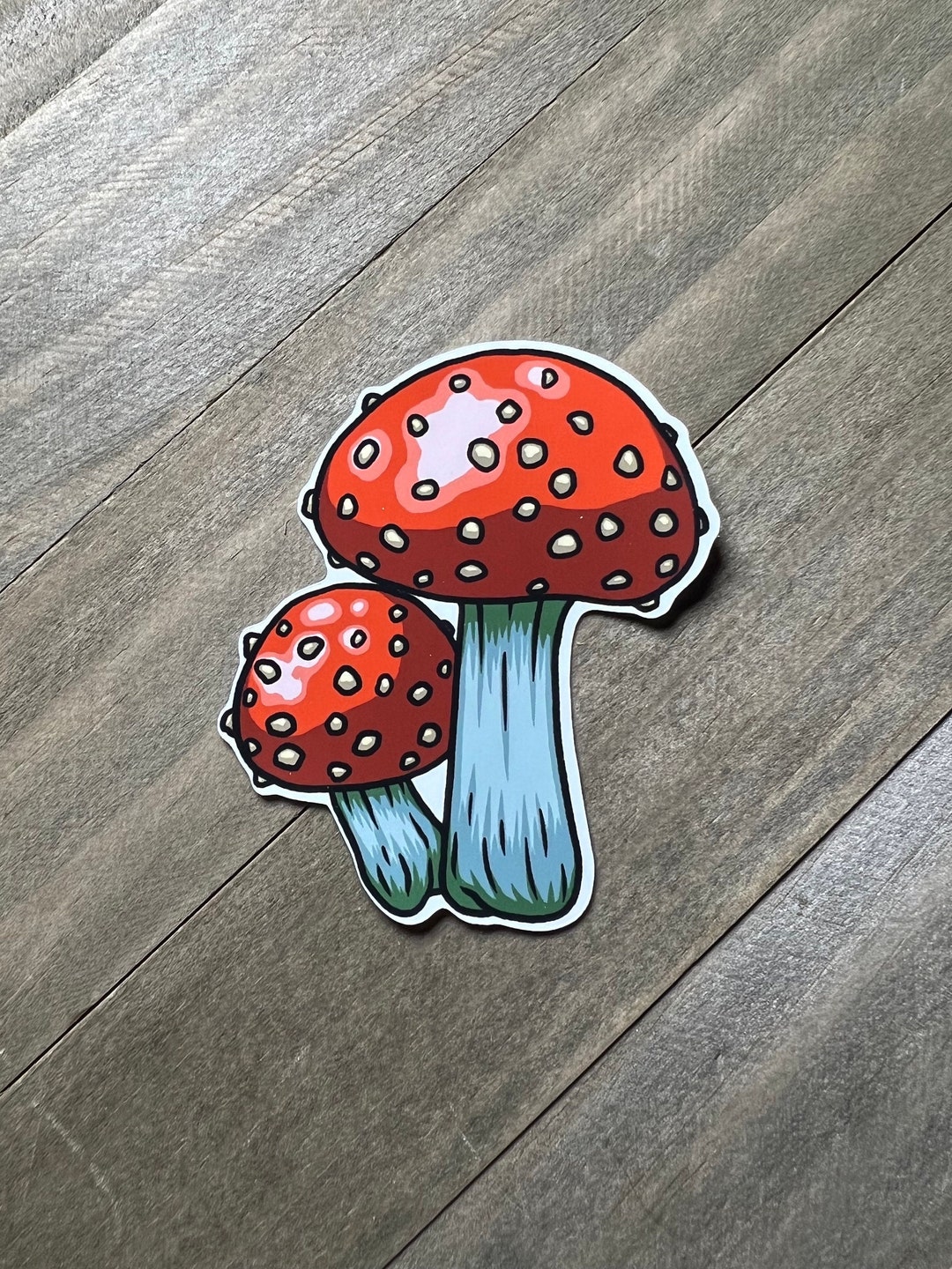 Red Mushroom Sticker 3 Inch (fly Agaric Mushroom), Cute Mushroom ...