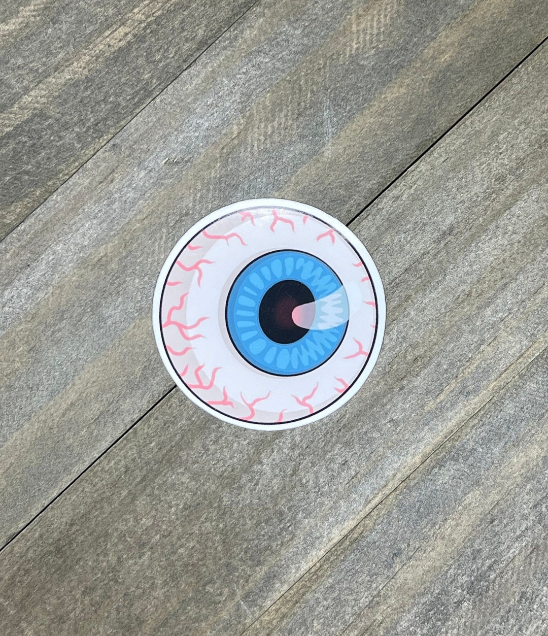 Eyeball Sticker, Blue Eye Vinyl Sticker, Spooky Halloween Decal, Creepy ...