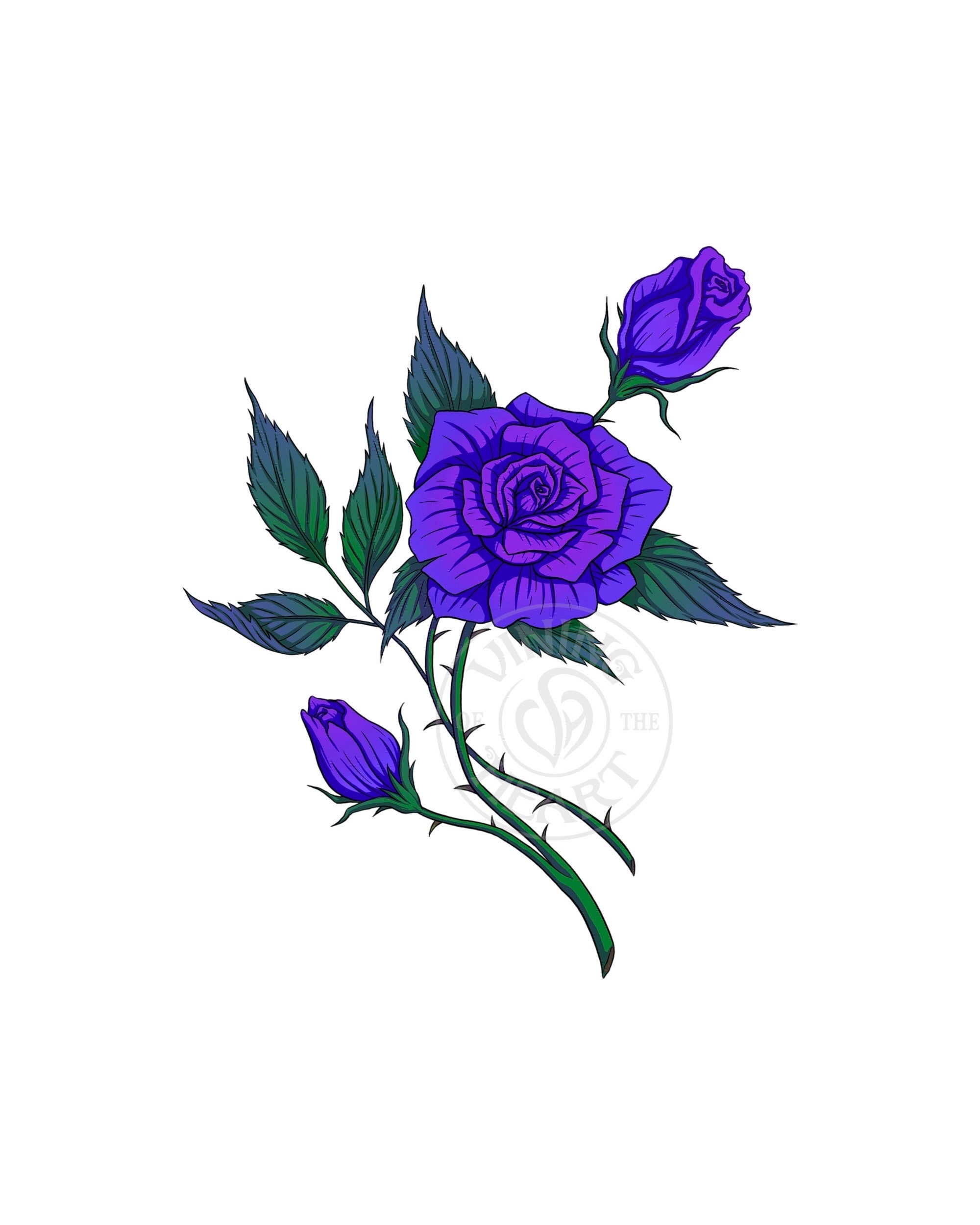 Blue Rose Digital Art Download, PNG, PDF, Rose, Flower, Cute Rose, Rose ...