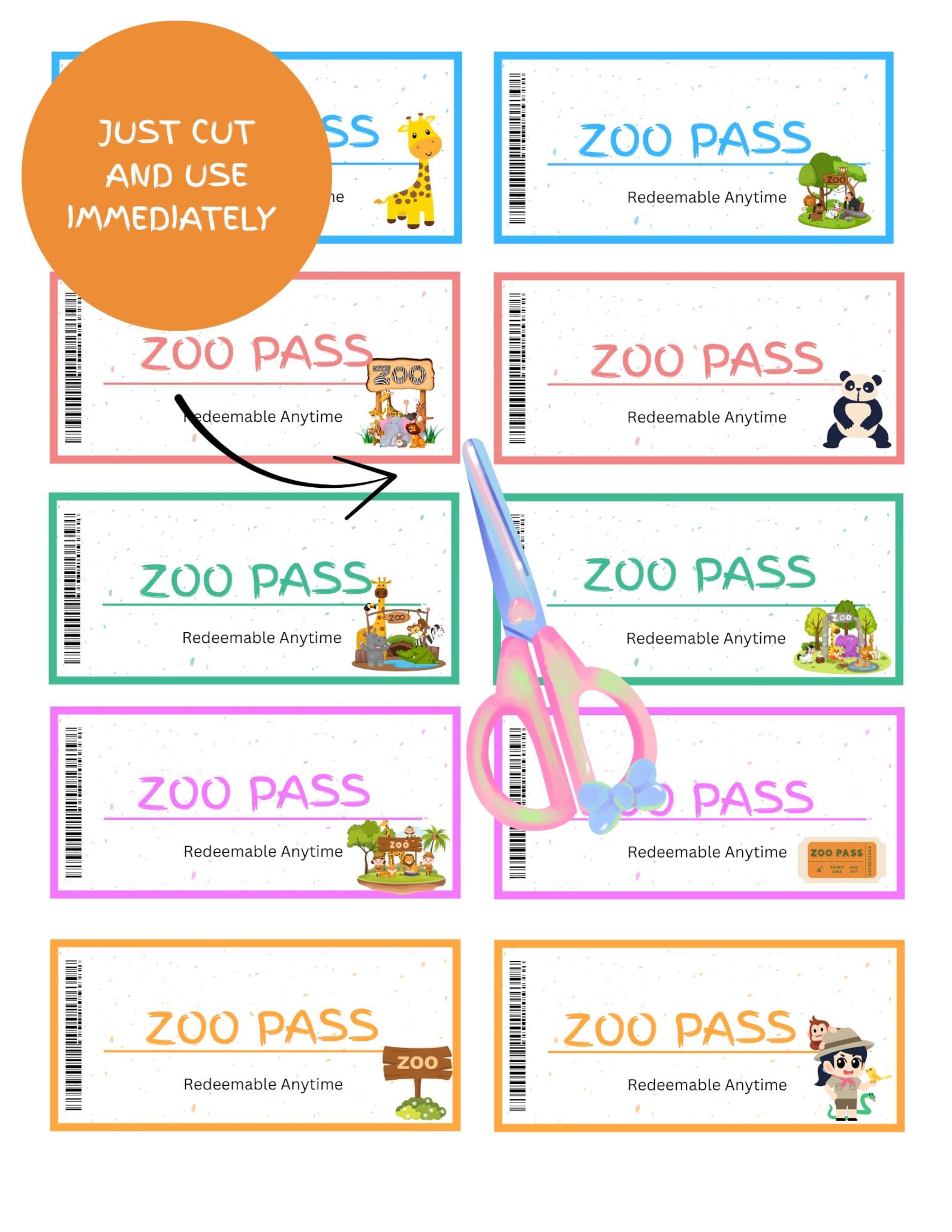 Printable Zoo Tickets for Kids: Safari Pretend Play (digital Download ...