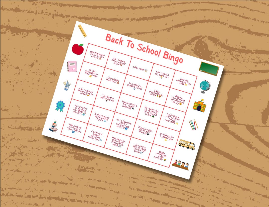 Back to School Bingo: Printable Team Building Game (digital Download ...