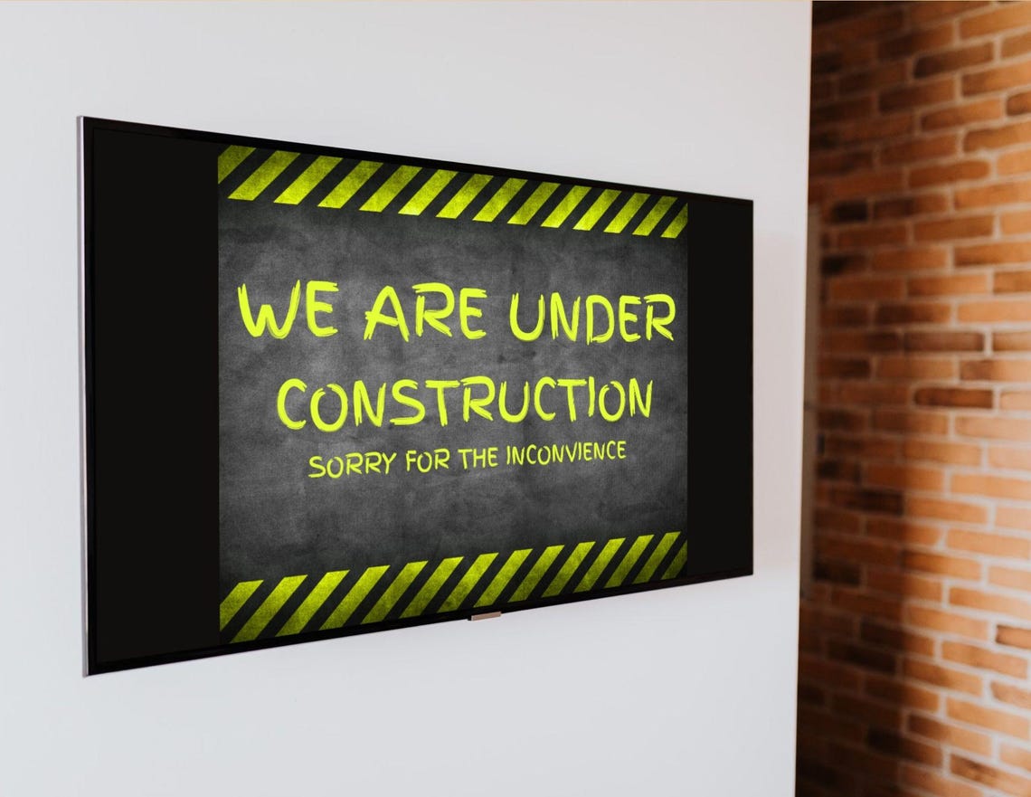 Digital Under Construction Sign - 8x11” - Color Under Construction Sign ...