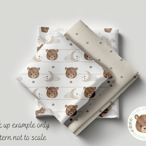Cute Watercolor Teddy Bear Seamless Repeating Pattern Digital Paper ...