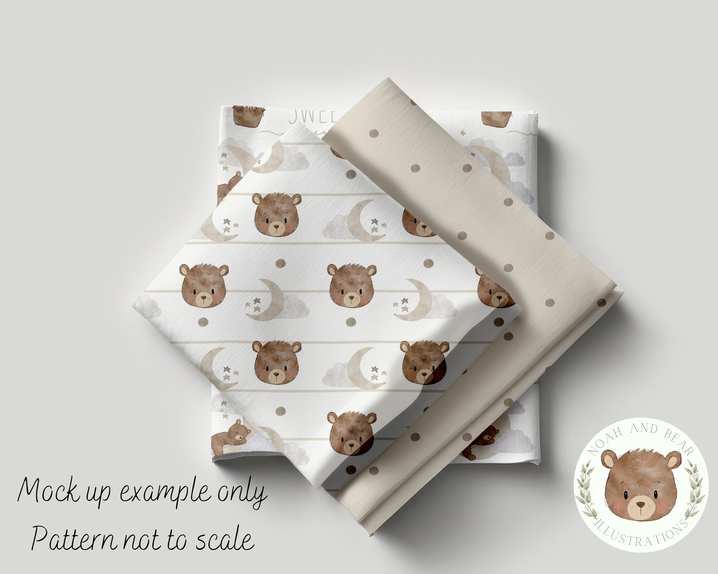 Cute Watercolor Teddy Bear Seamless Repeating Pattern Digital Paper ...