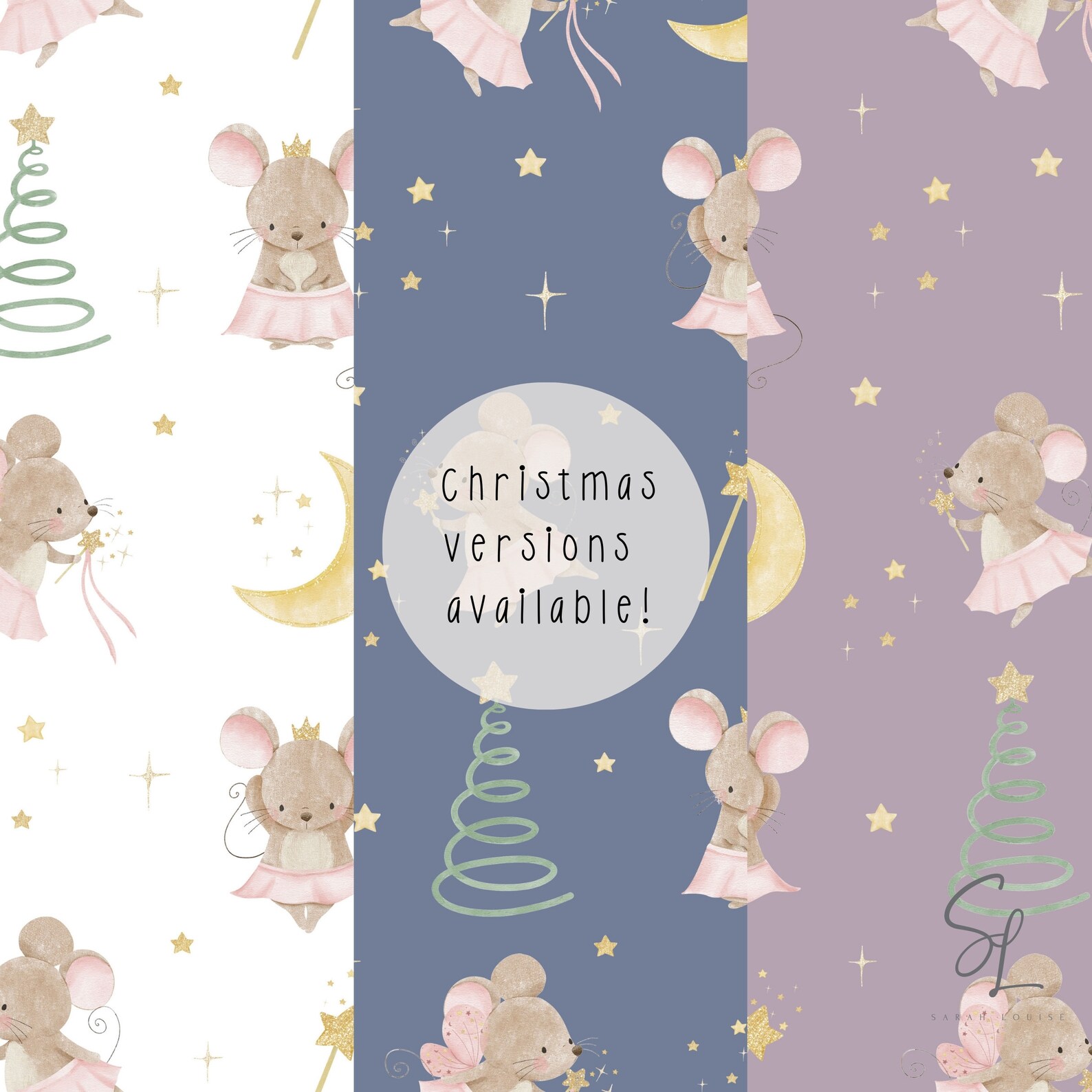 Cute Watercolor Ballerina Mouse Surface Seamless Repeating Pattern ...
