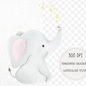 Cute Baby Blue Pink Boy Girl Elephant Clipart Set PNG Sublimation ...