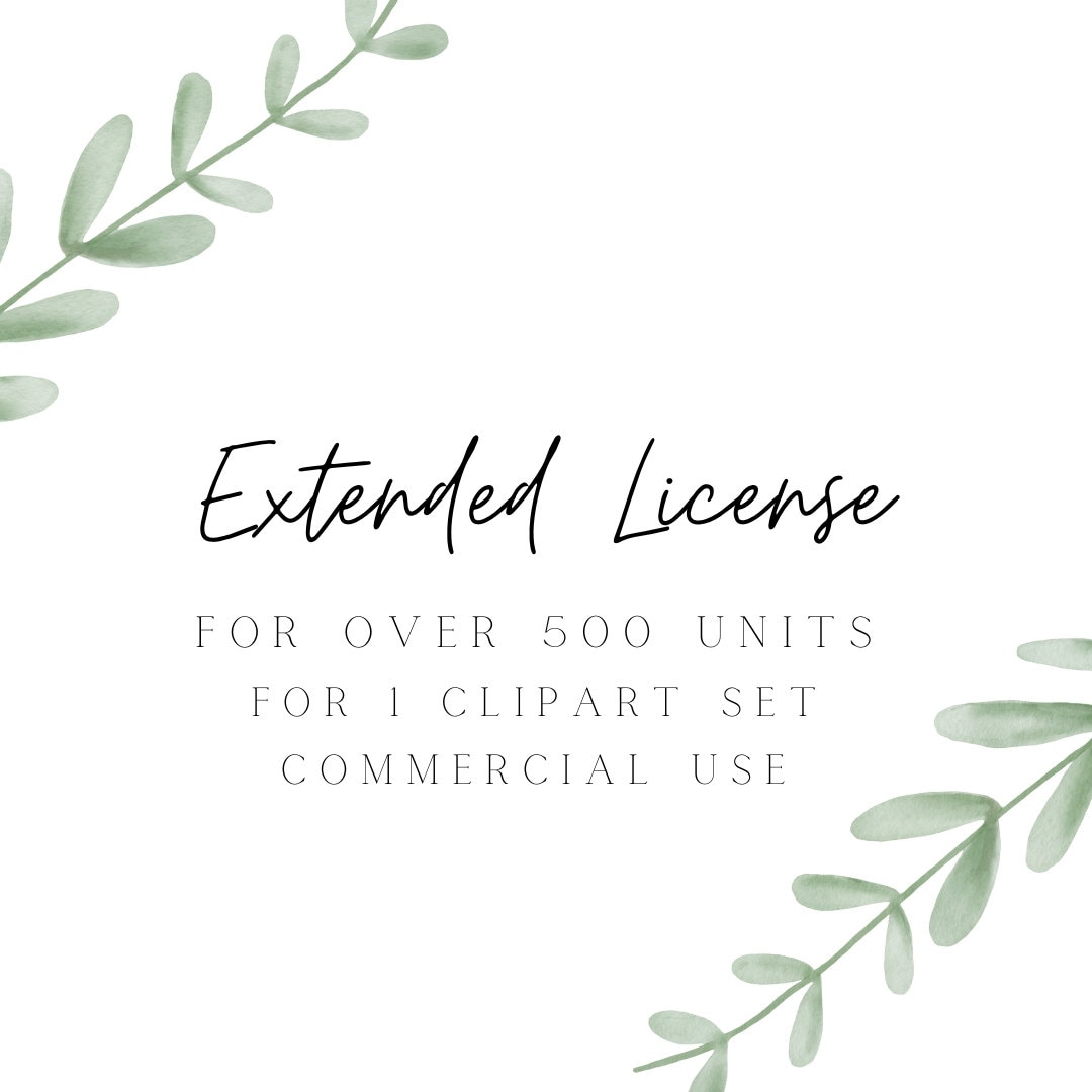 Extended License , One Clipart Set - Etsy