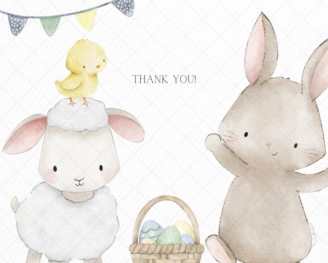 Cute Clipart Baby Easter Animal Watercolor PNG, Watercolor Easter Egg ...