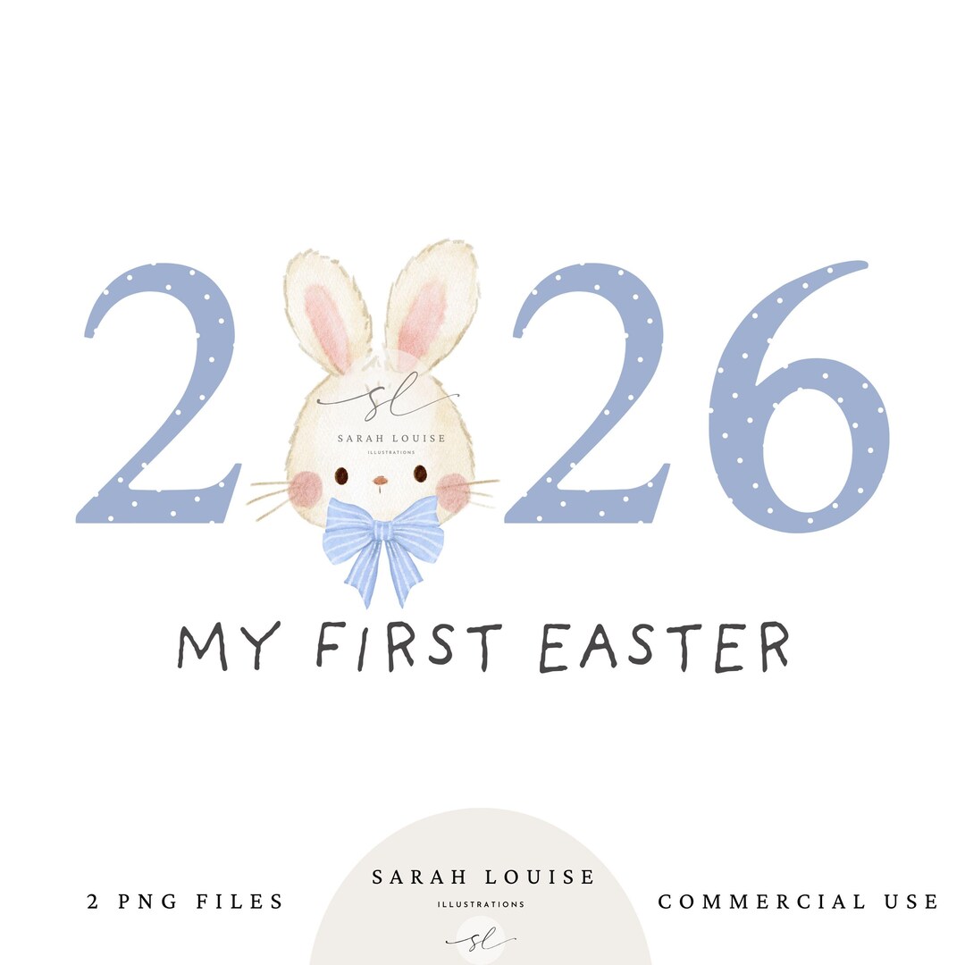 My First Easter 2026 PNG, Baby Boy Bunny Easter Design, Instant ...
