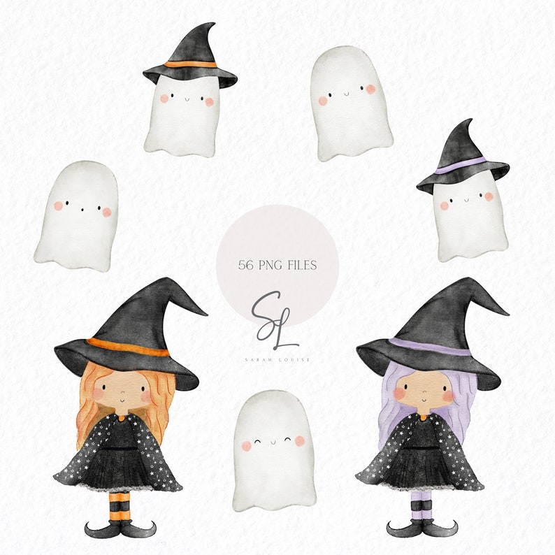 Cute Kids Watercolor 1st Halloween Party Art PNG Digital Clipart ...