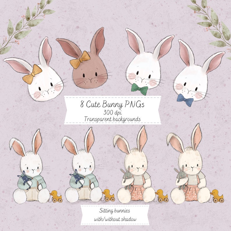 Cute Bunny Easter Rabbit Clipart PNG Transparent Background, Easter ...