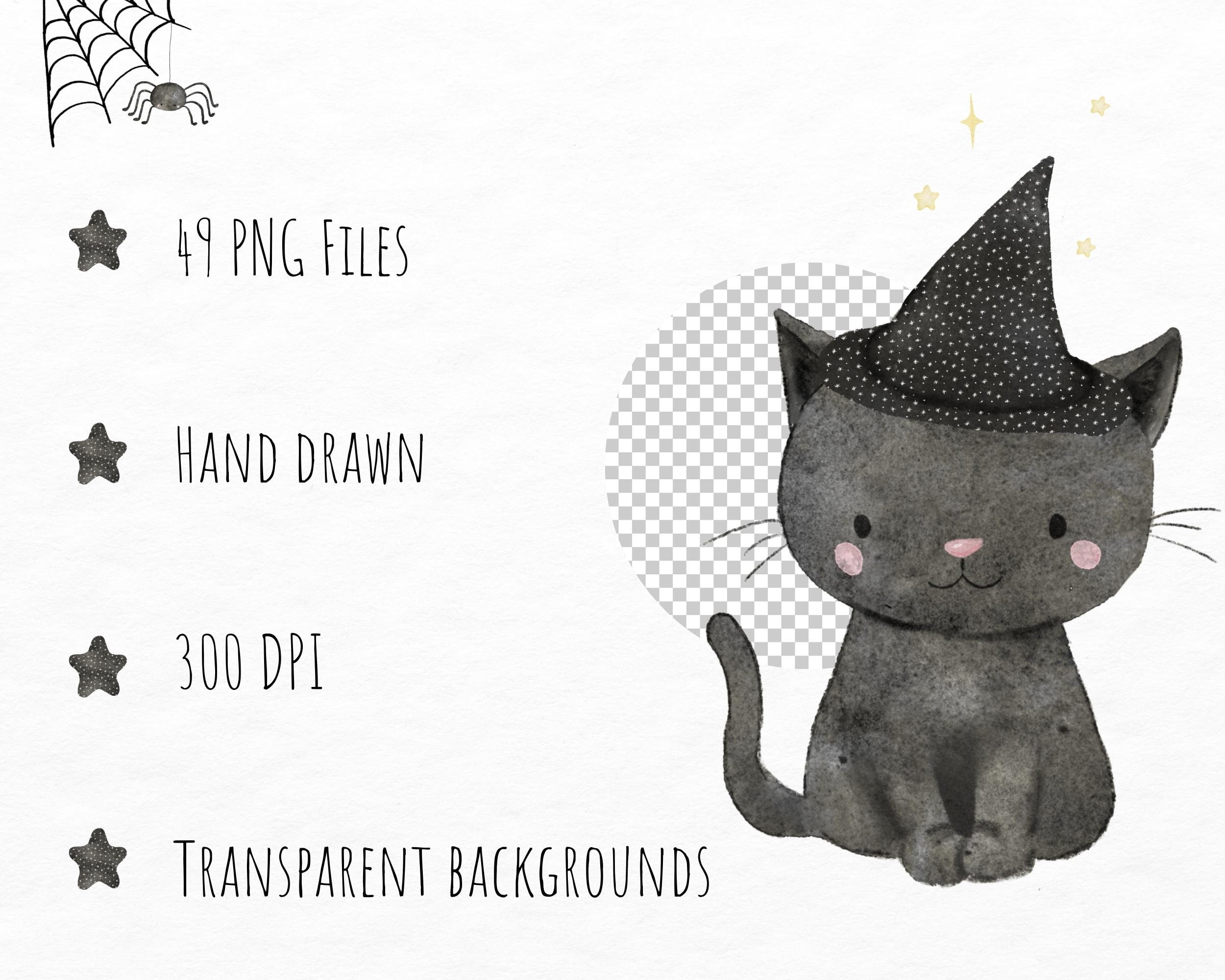 Cute Kids Watercolor Halloween Art PNG Digital Clipart Graphics ...