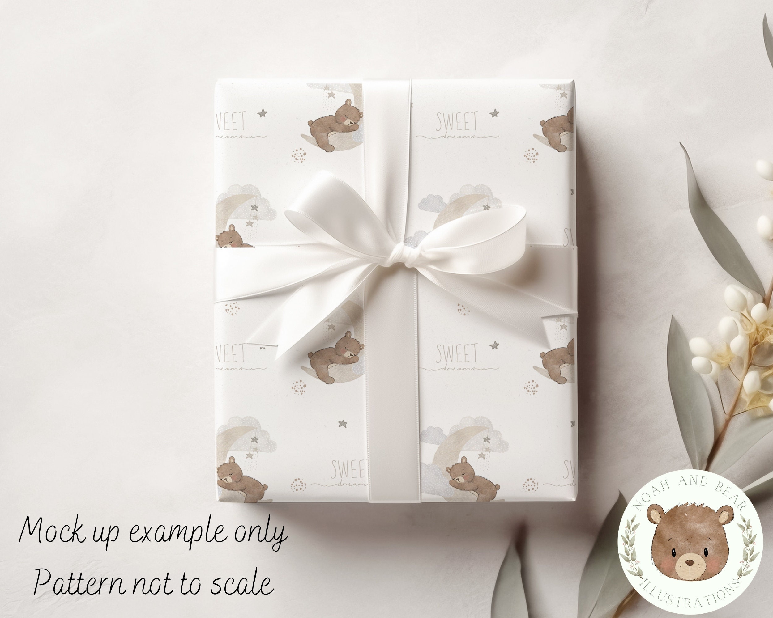 Cute Watercolor Teddy Bear Seamless Repeating Pattern Digital Paper ...