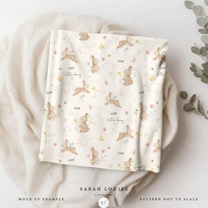 Cute Watercolour Spring Easter Bunny Surface Seamless Repeating Tile ...