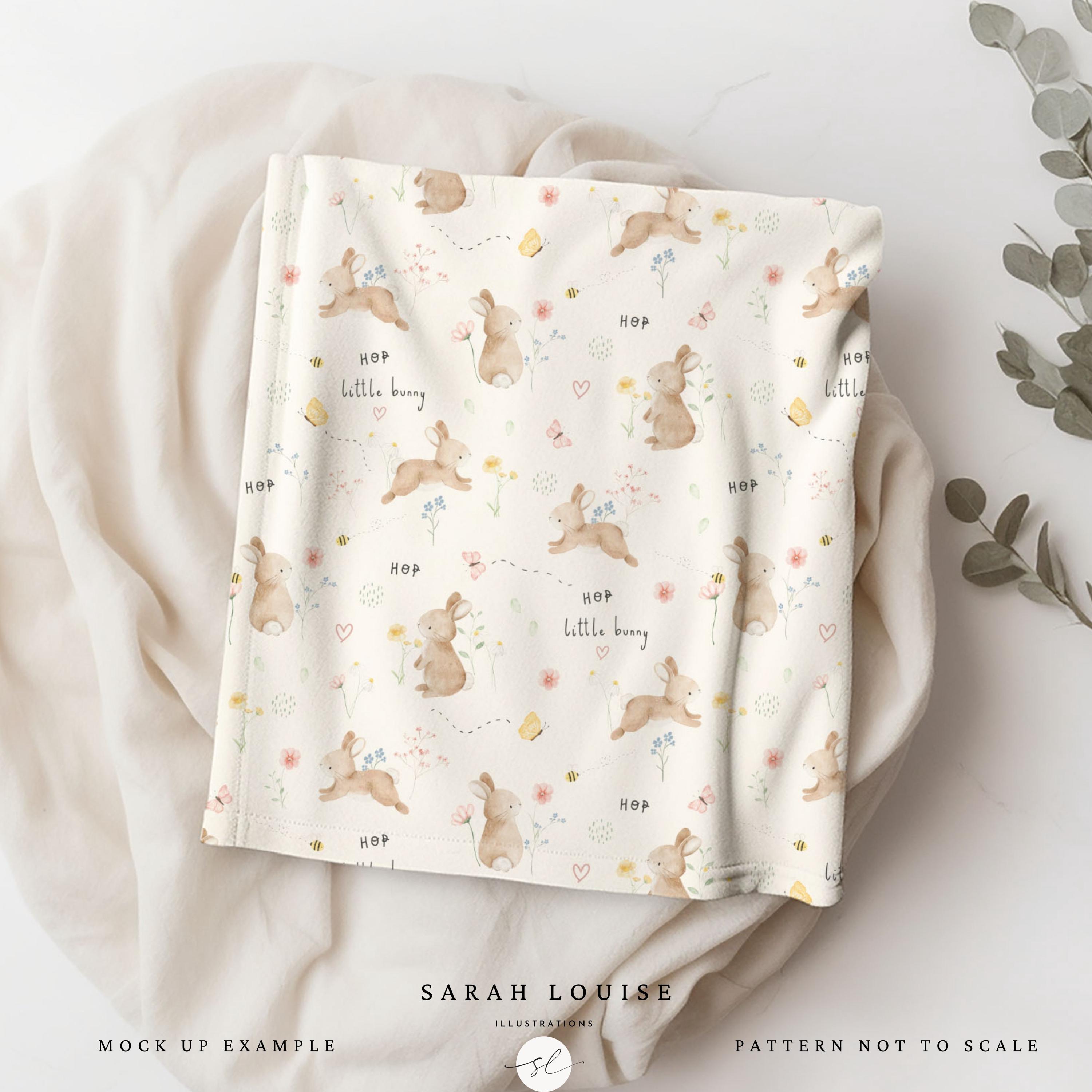 Cute Watercolour Spring Easter Bunny Surface Seamless Repeating Tile ...