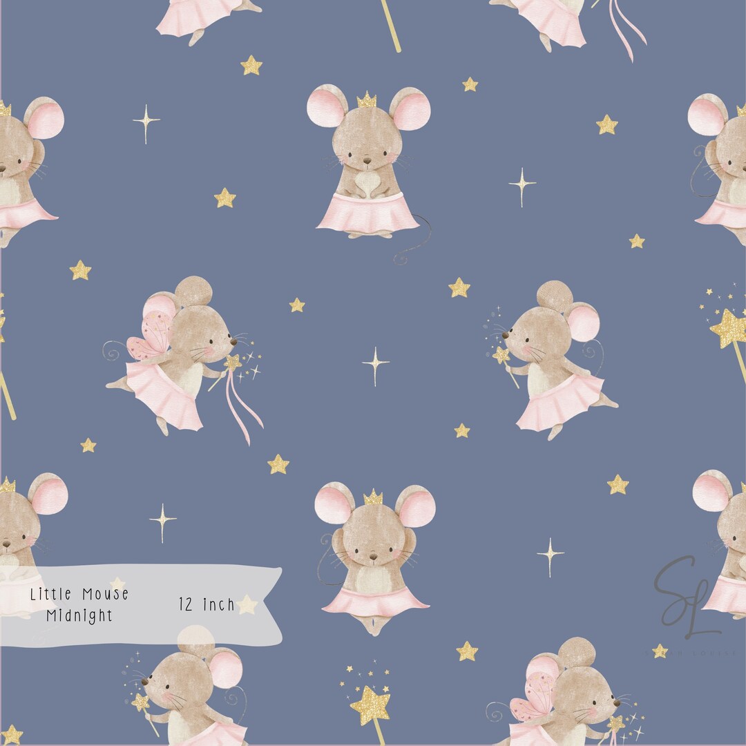 Cute Watercolor Ballerina Mouse Surface Seamless Repeating Pattern ...