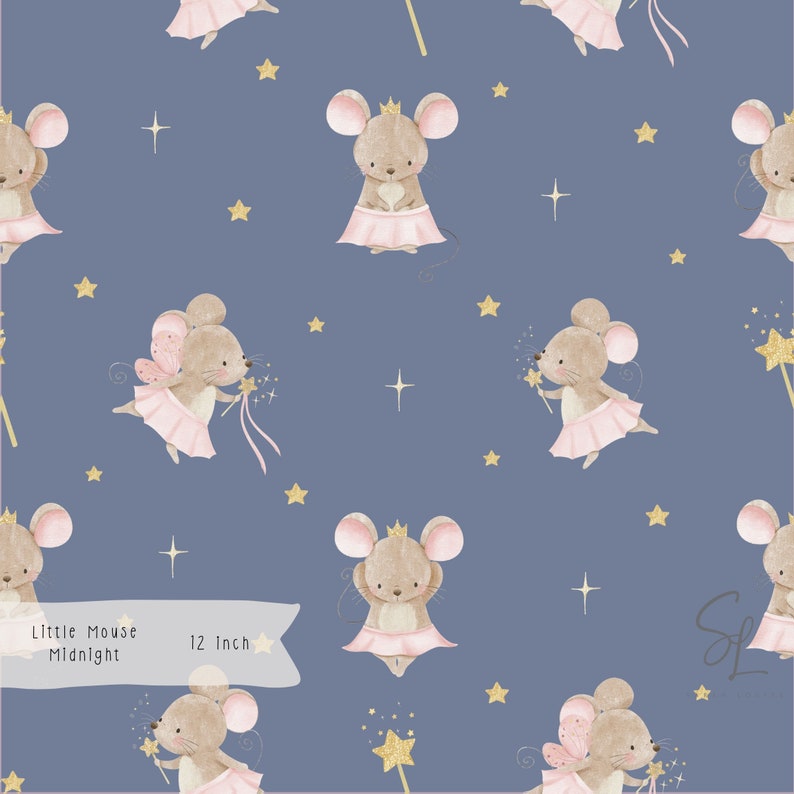 Cute Watercolor Ballerina Mouse Surface Seamless Repeating Pattern ...