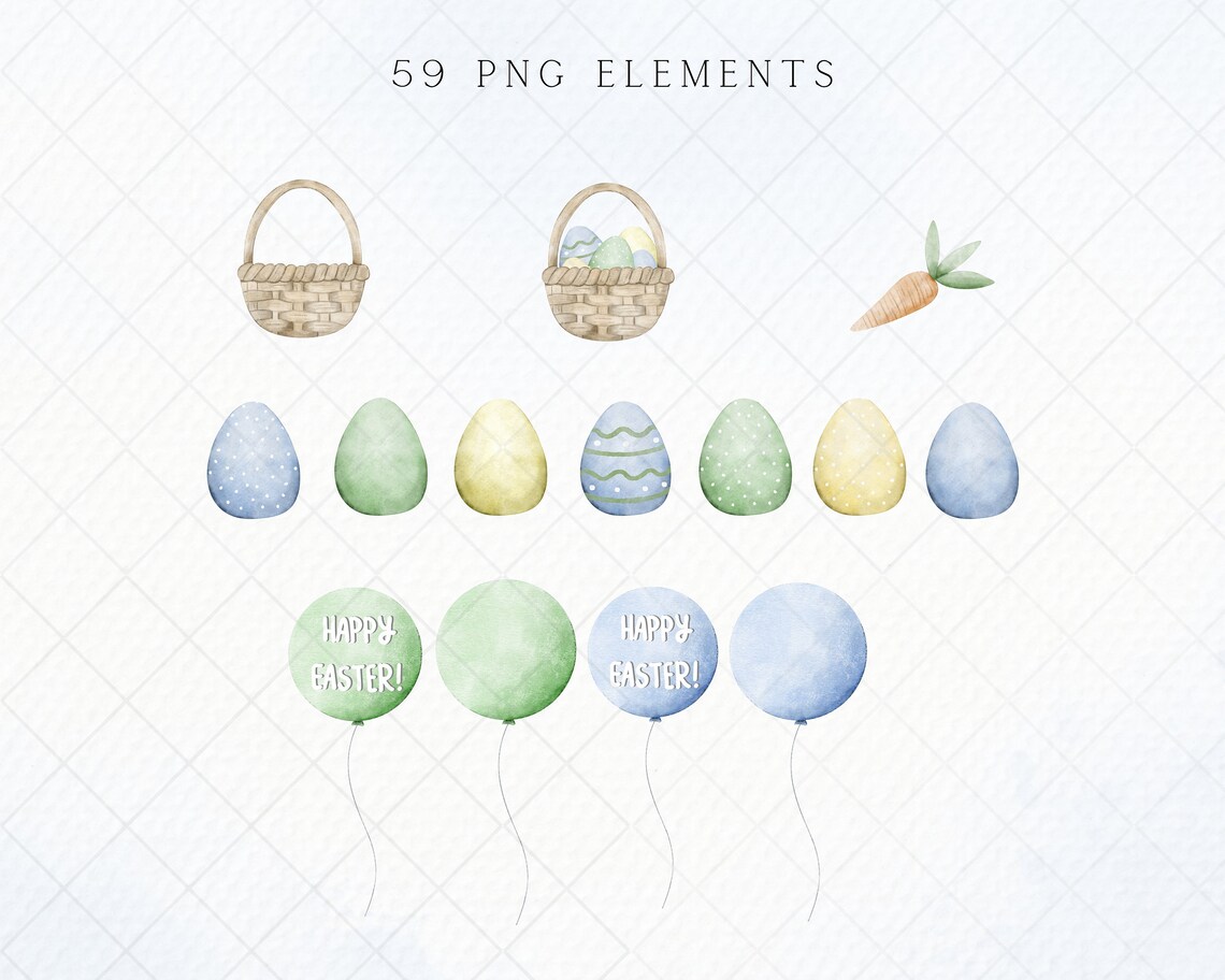 Cute Clipart Baby Easter Animal Watercolor PNG, Watercolor Easter Egg ...
