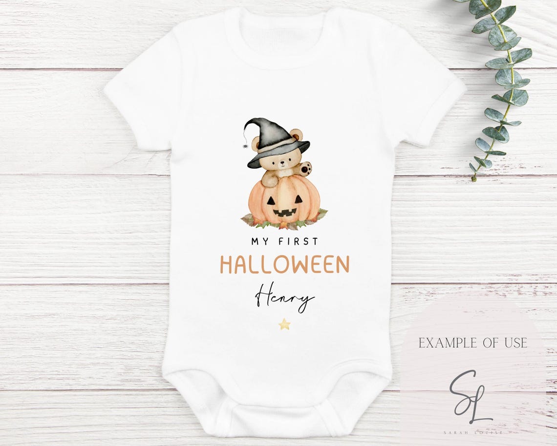 Cute Watercolor Baby First 1st Halloween Art PNG Digital Clipart Set ...
