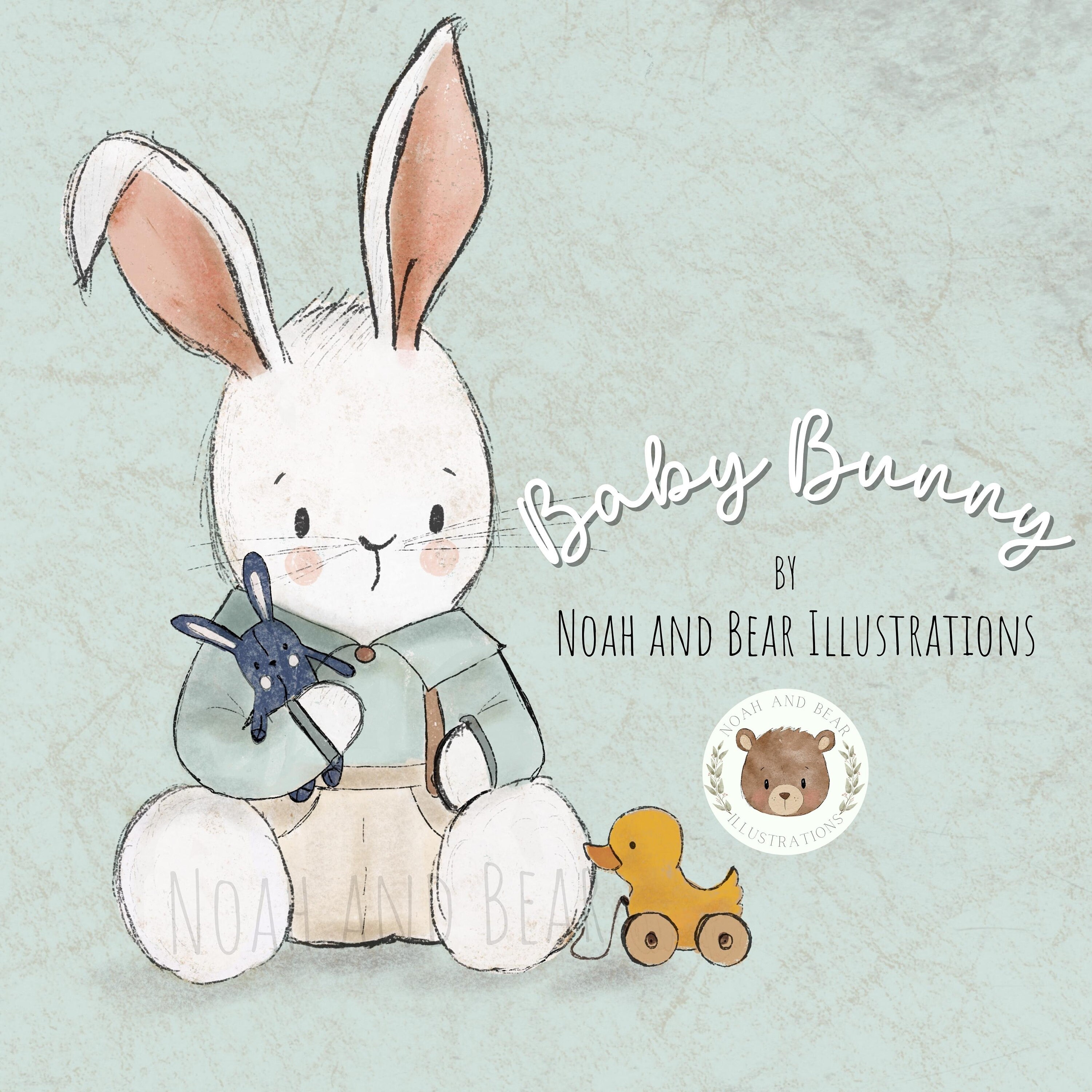 Cute Bunny Easter Rabbit Clipart PNG Transparent Background - Etsy