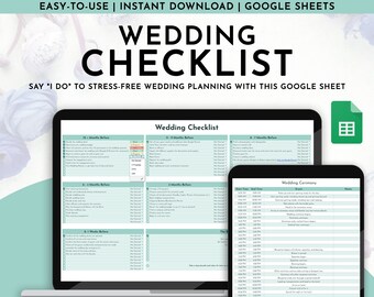 Wedding Checklist Google Sheets - Etsy