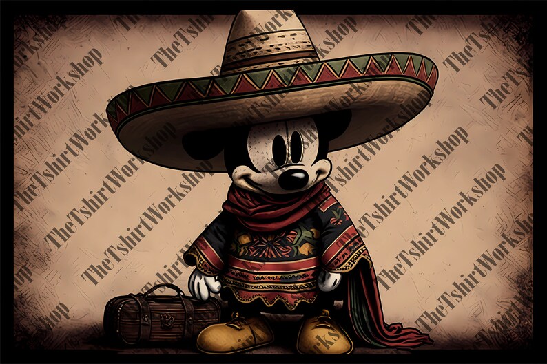 Mexican Mouse Digital Image / Mickey Mouse Digital Image / Sombrero ...