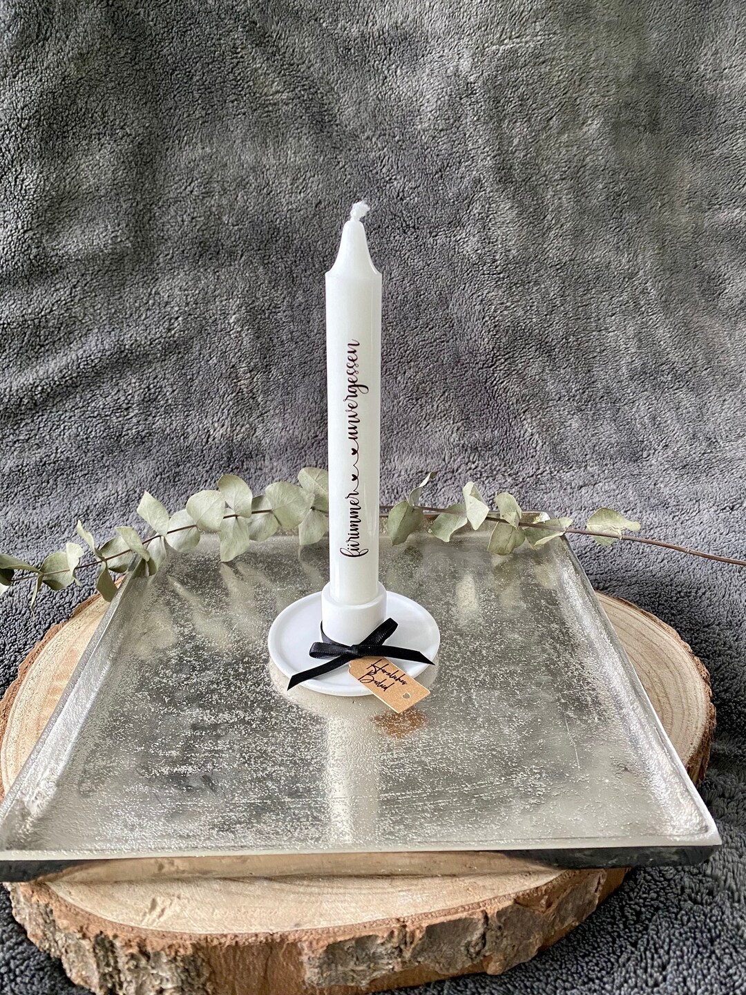 Mourning Candle With Candlestick, Funeral Gift, Memorial Service Gift ...