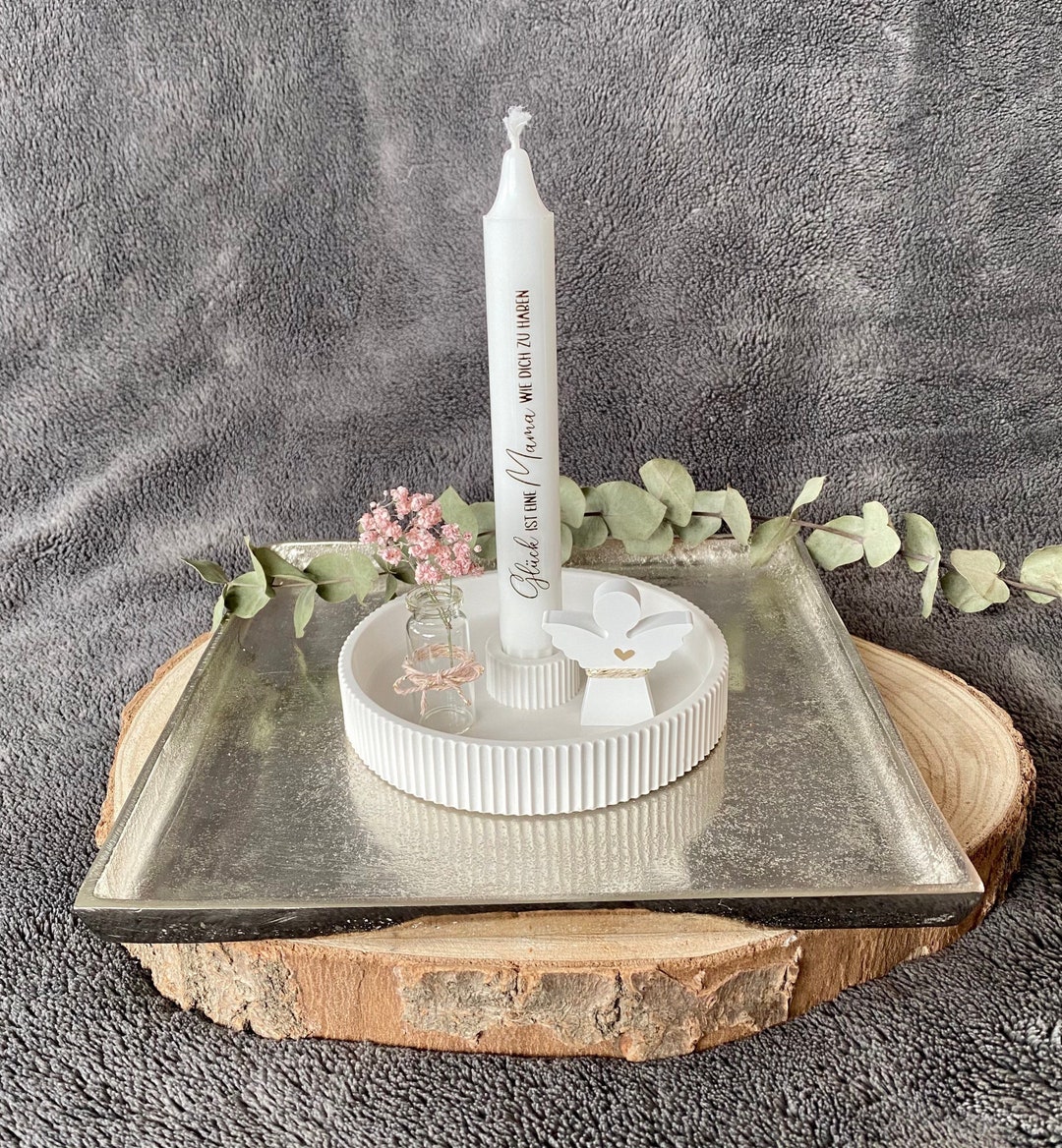Gift for Mother's Day candle Plate With Candle, Flower Vase, Angel Made ...
