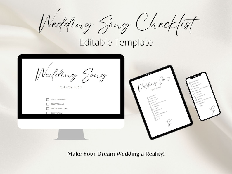 Wedding Song Checklist, Printable Wedding Song List, Wedding Playlist ...