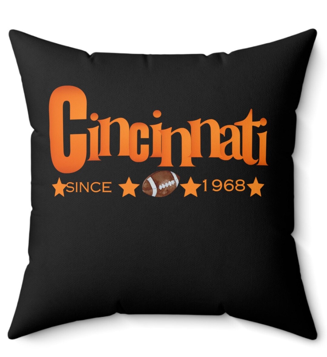 Bengals Black Cushion Polyester Square Pillow Would Look Great in a ...