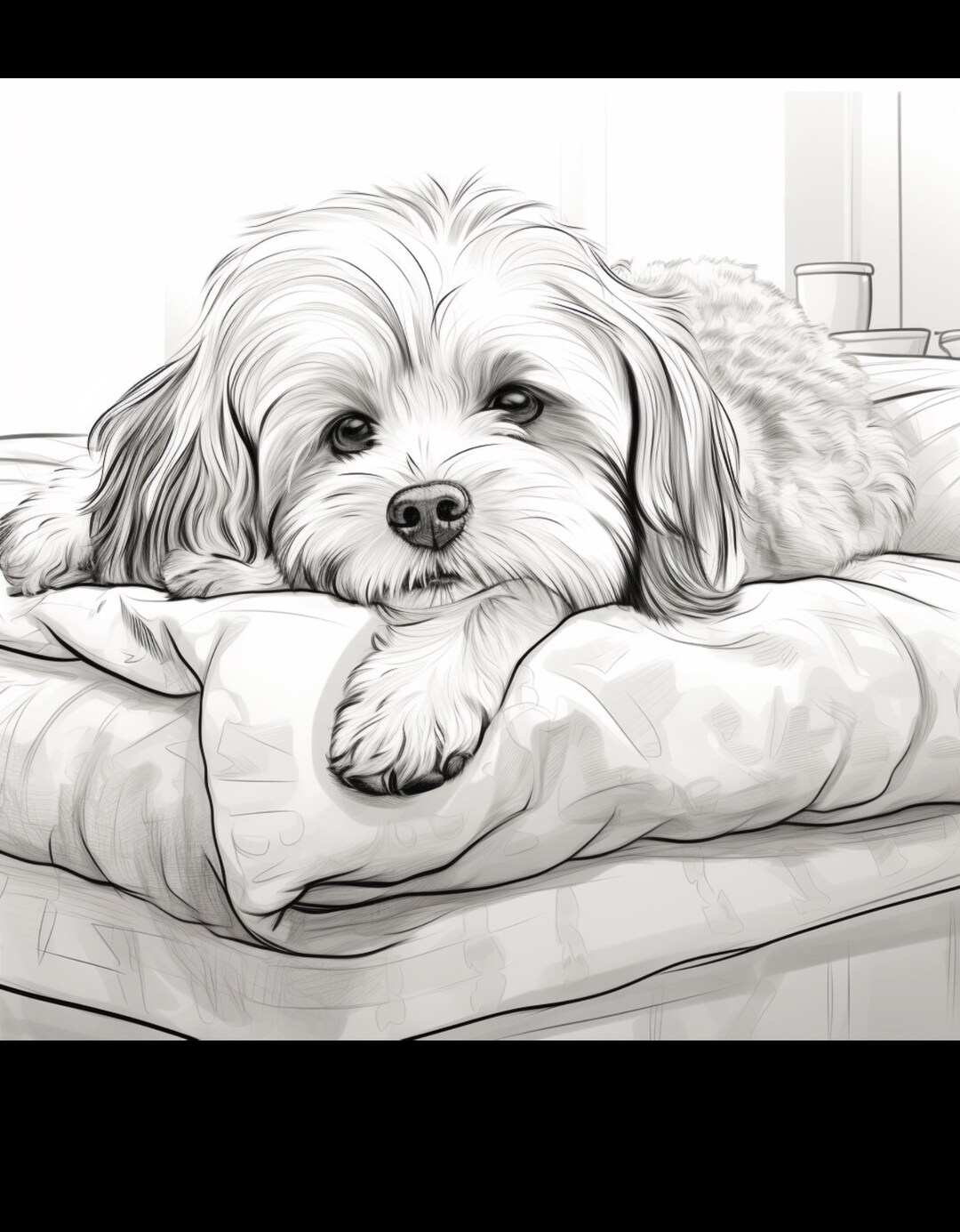 Adorable Coloring Sheet, Sweet Little Lap Dog, Perfectly Beautiful ...