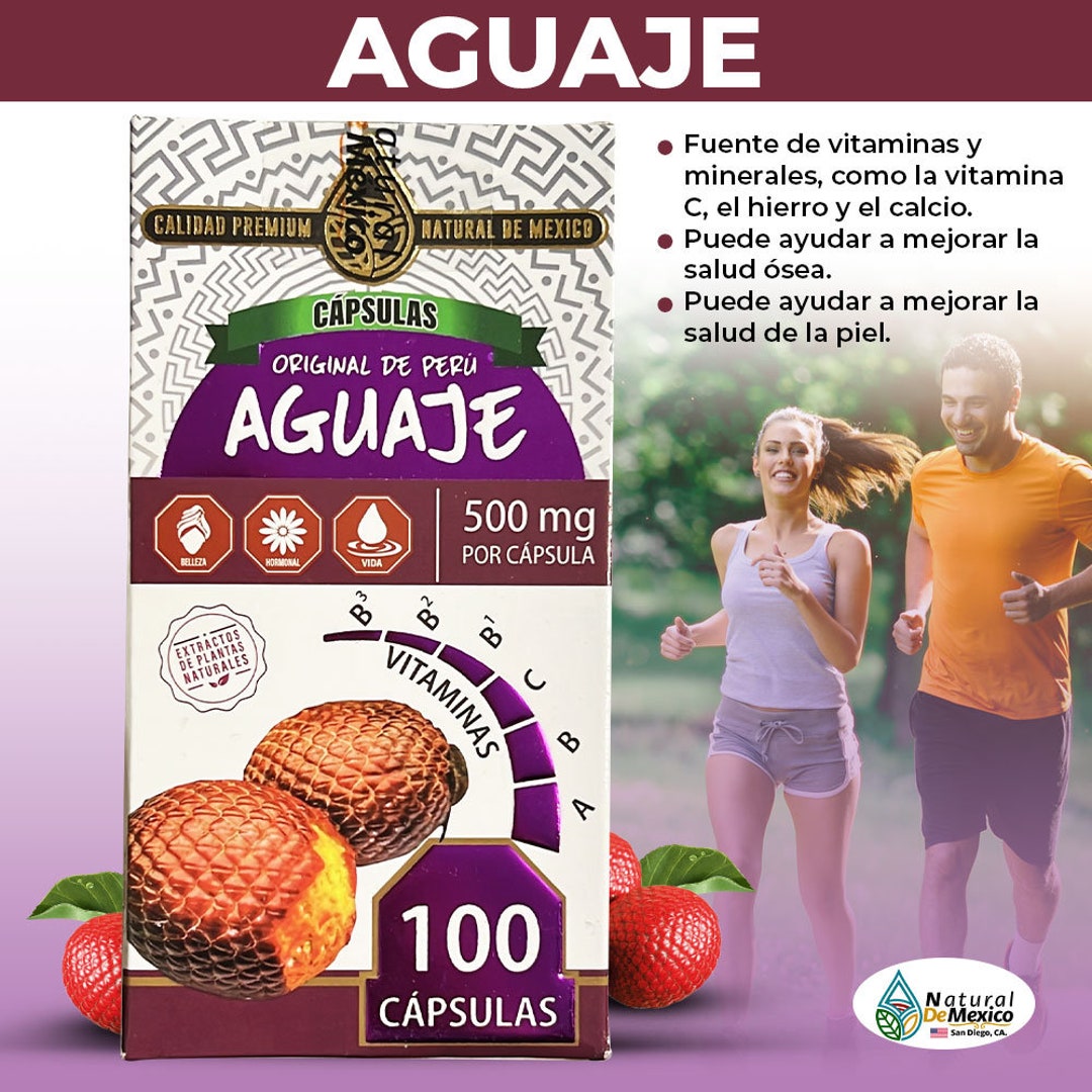 Aguaje Capsulas Fuente De Vitaminas Y Minerales 100 Capsulas - Etsy