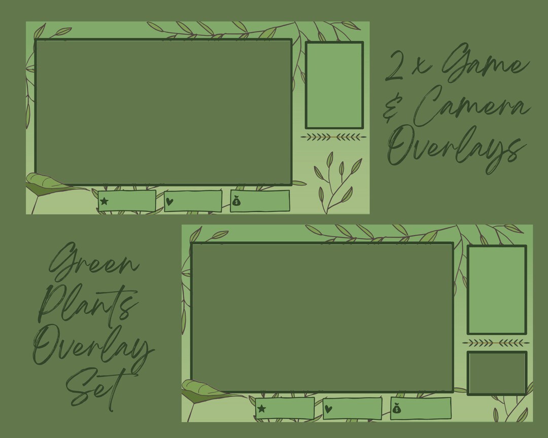 Green Plants Streaming Overlay Set - Etsy