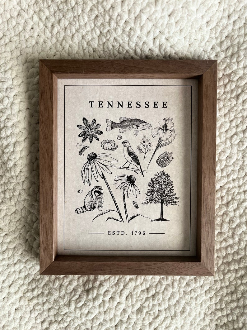 TN State Symbols Art Print 8x10 - Etsy