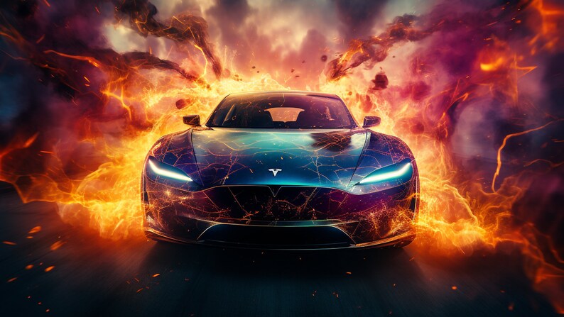 Tesla Desktop Wallpaper 4 Computer, INSTANT DOWNLOAD, Screensaver ...