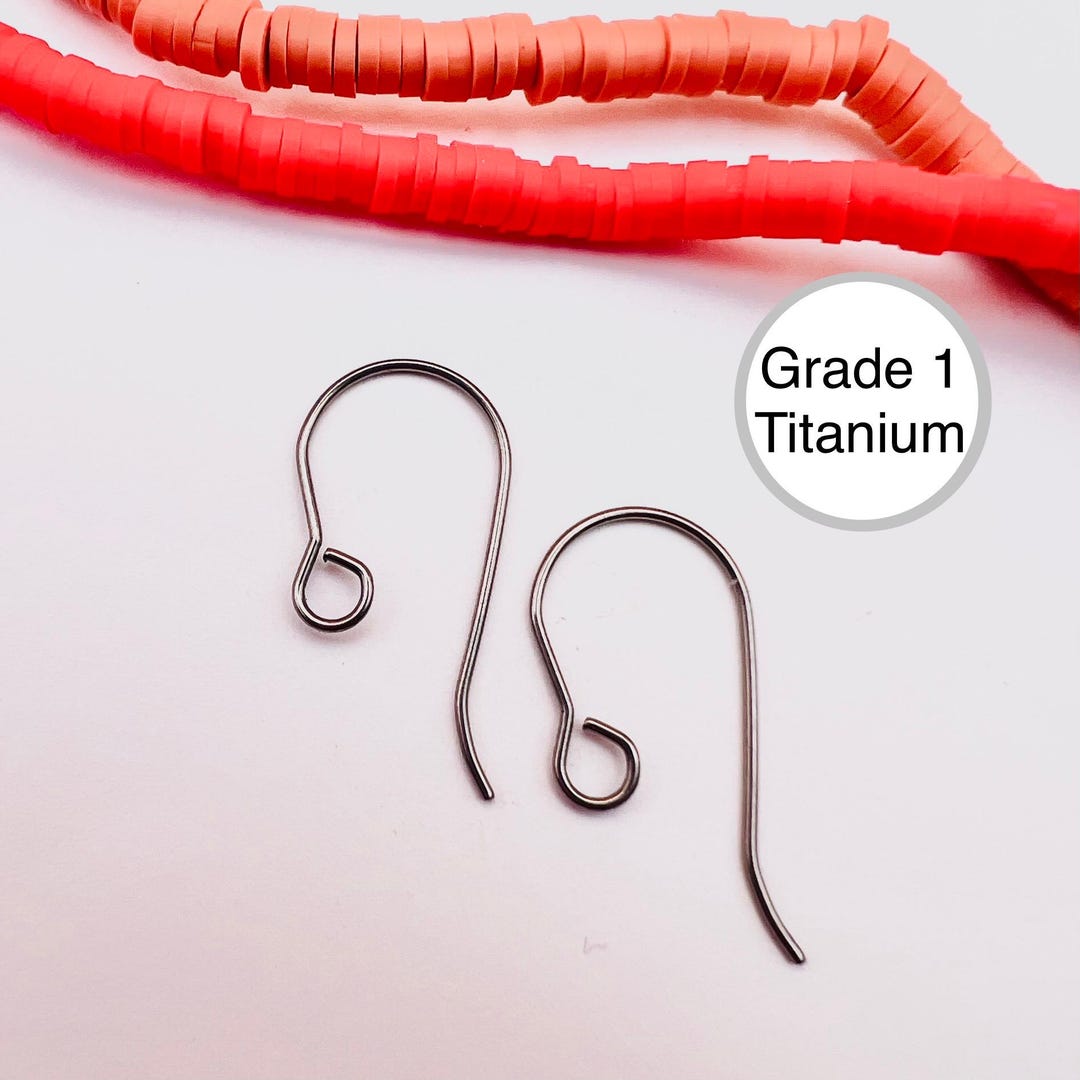 20pcs- Grade 1 Titanium Hooks, 21 Gauge, High Quality, Nickel-free, Ear ...