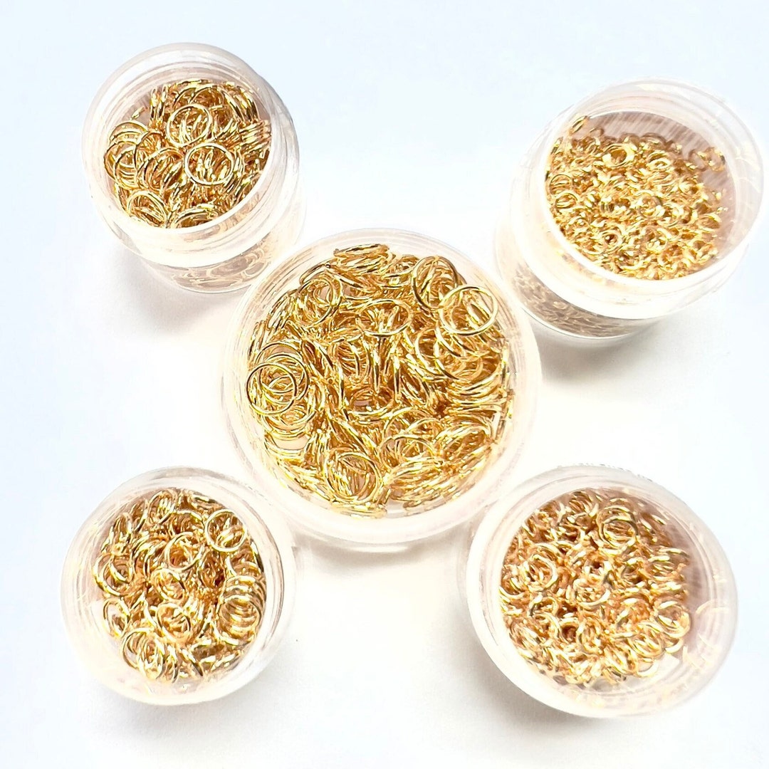 100pcs- 18k Gold Plated Open Jump Rings, Copper Open Split Rings ...