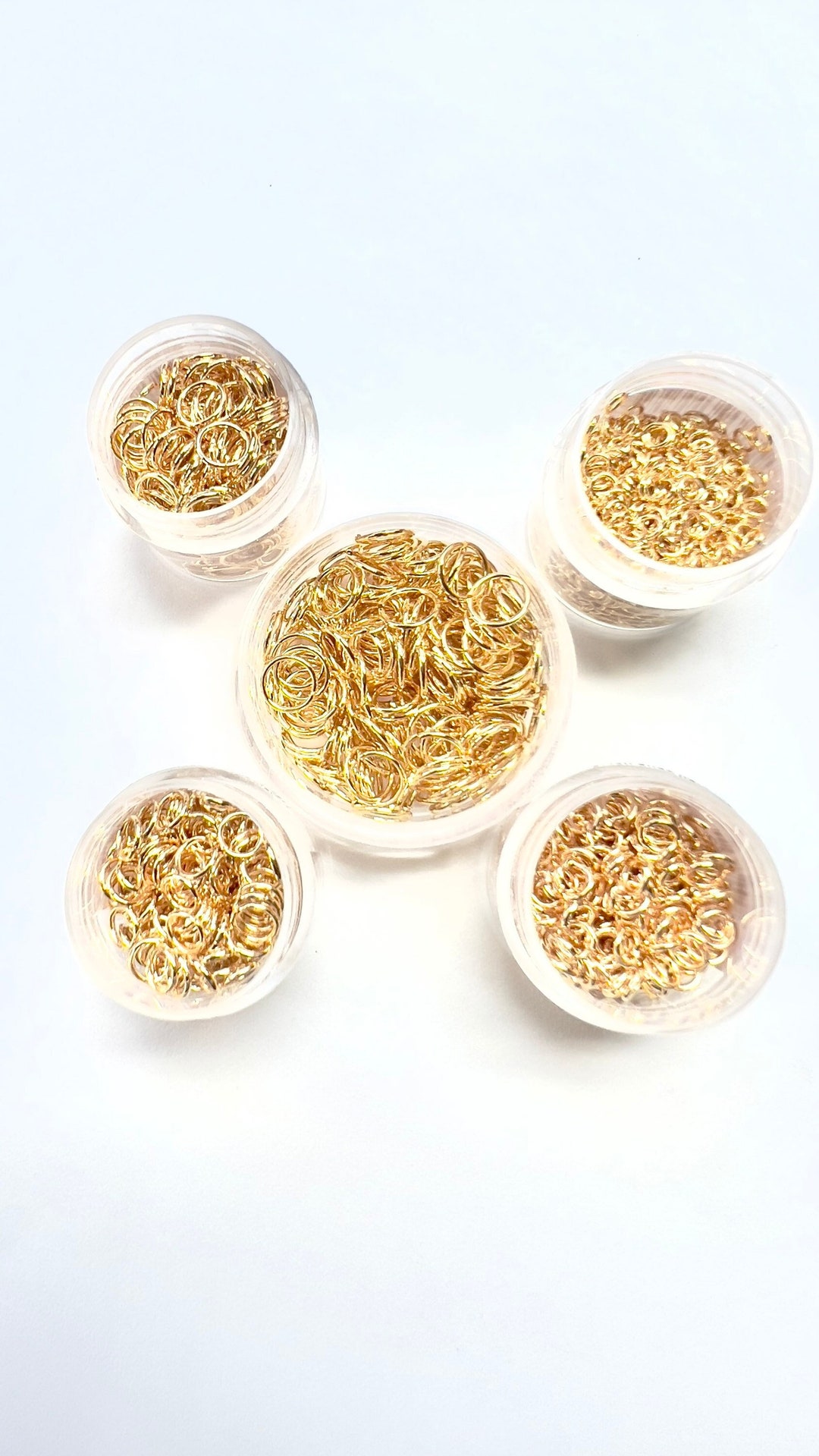 100pcs 18k Gold Plated Open Jump Rings, Copper Open Split Rings ...