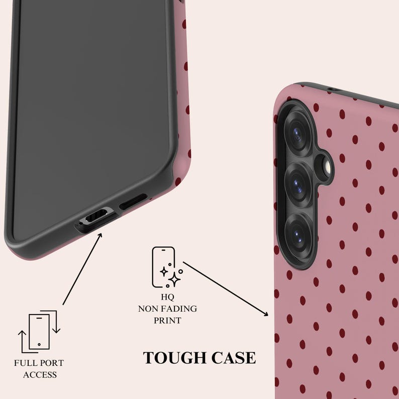 Custom Polka Dots Color Phone Case Polka Dots Retro Phone Cover Fit for ...