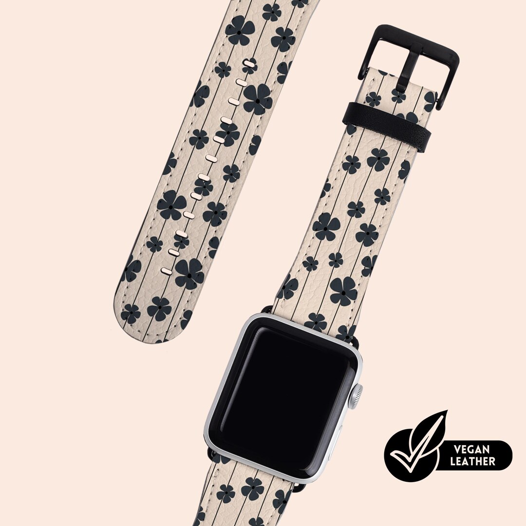Wildflower Floral Pattern Watch Strap Fit for Apple Watch Series 1 2 3 ...