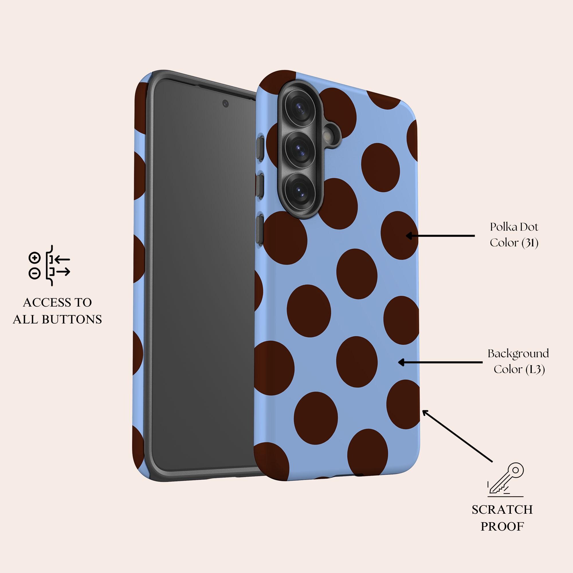 Custom Polka Dots Color Phone Case Retro Polka Dots Phone Cover Fit for ...